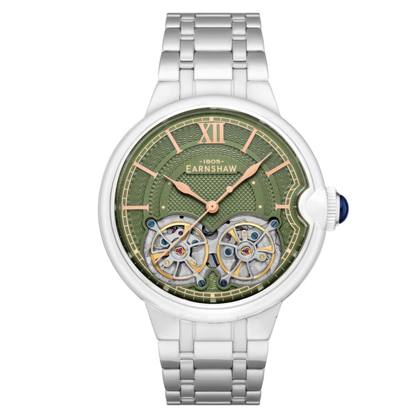 Earnshaw Silver Steel Green Dial Men's Automatic Watch - ES-8266-77 ...