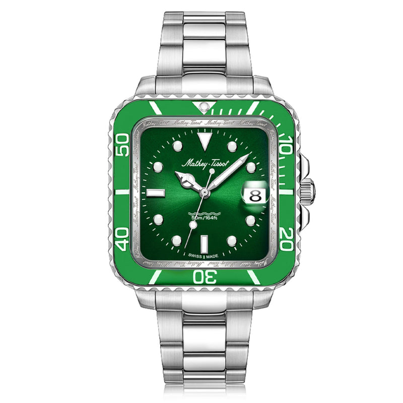 Mathey-Tissot Silver Steel Green Dial Men's Watch - H902QAV – GDL ...